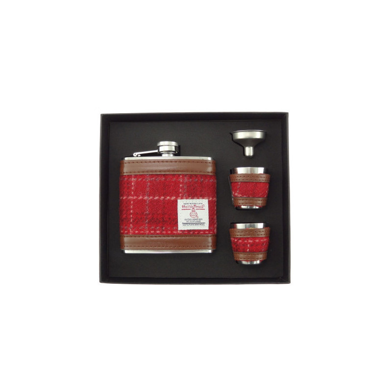 Harris Tweed Hip Flask Gift Set Glen Appin Hip Flask 6oz Harris Tweed ...